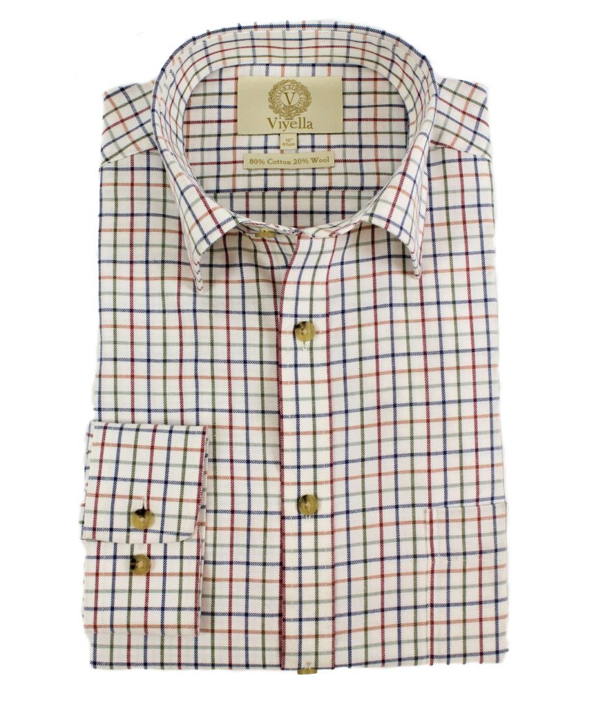 Viyella 80/20 Plum & Blue Tattersall Check Classic Fit Shirt - Viyella