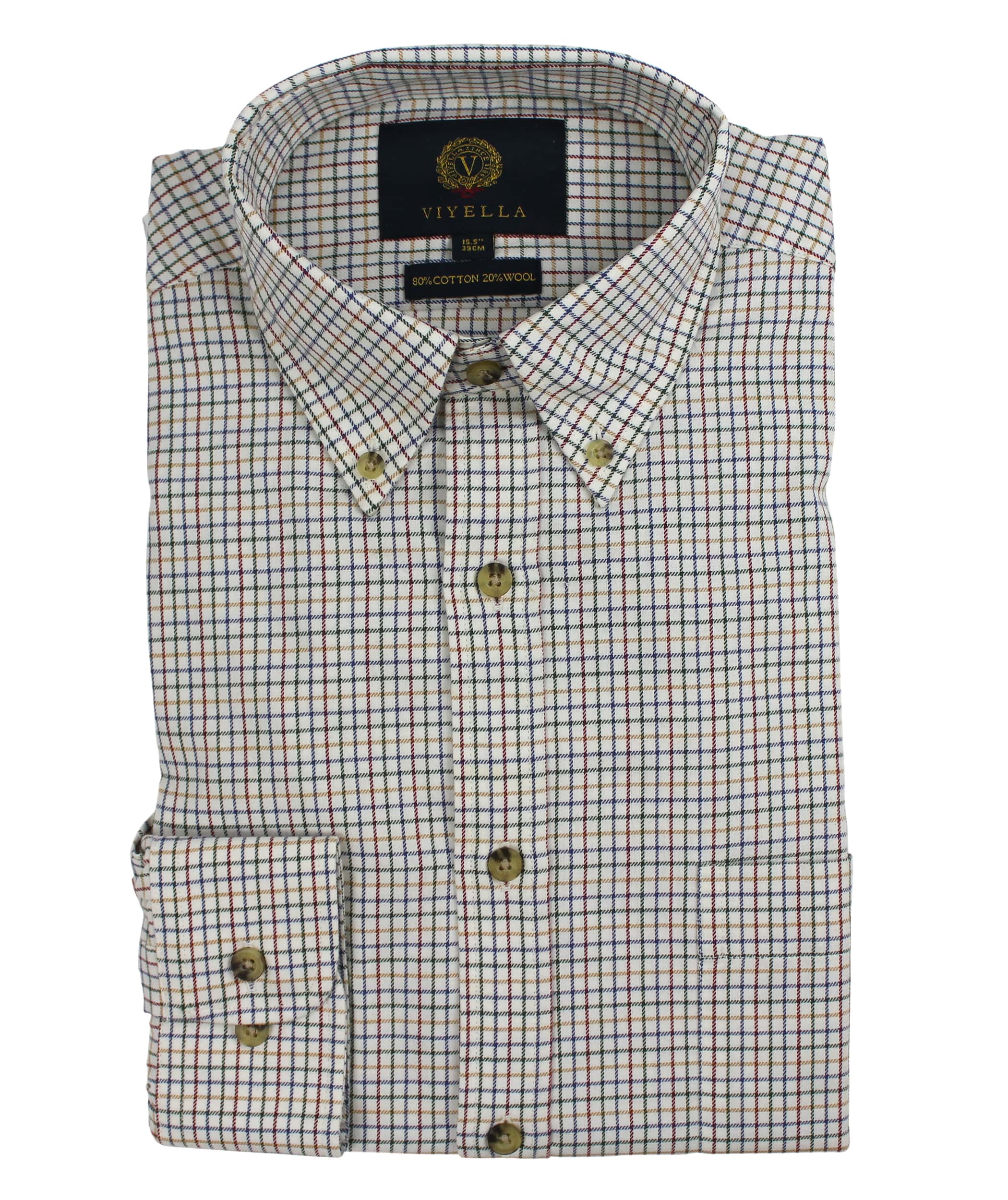 Viyella 80/20 Plum Mini Tattersall Shirt with Button-Down Collar | Viyella