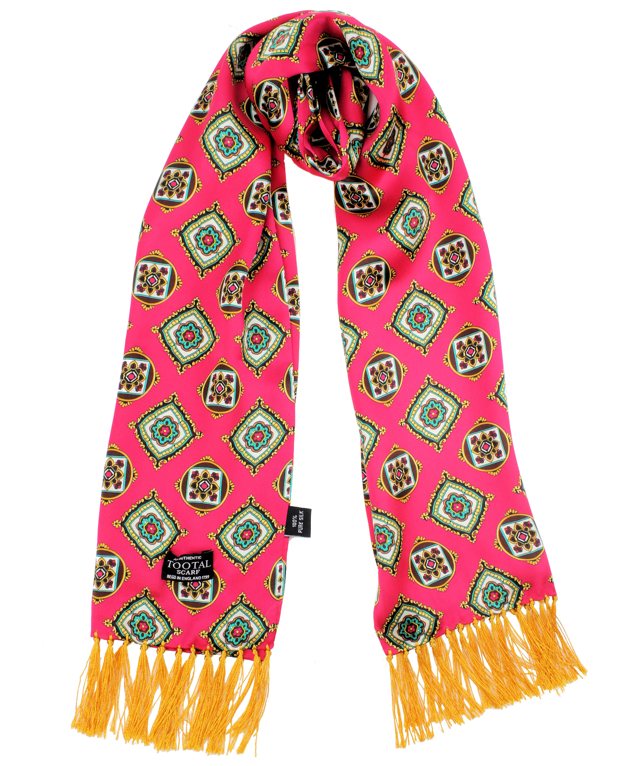 Tootal Pomegranate Medallion Silk Scarf - Viyella