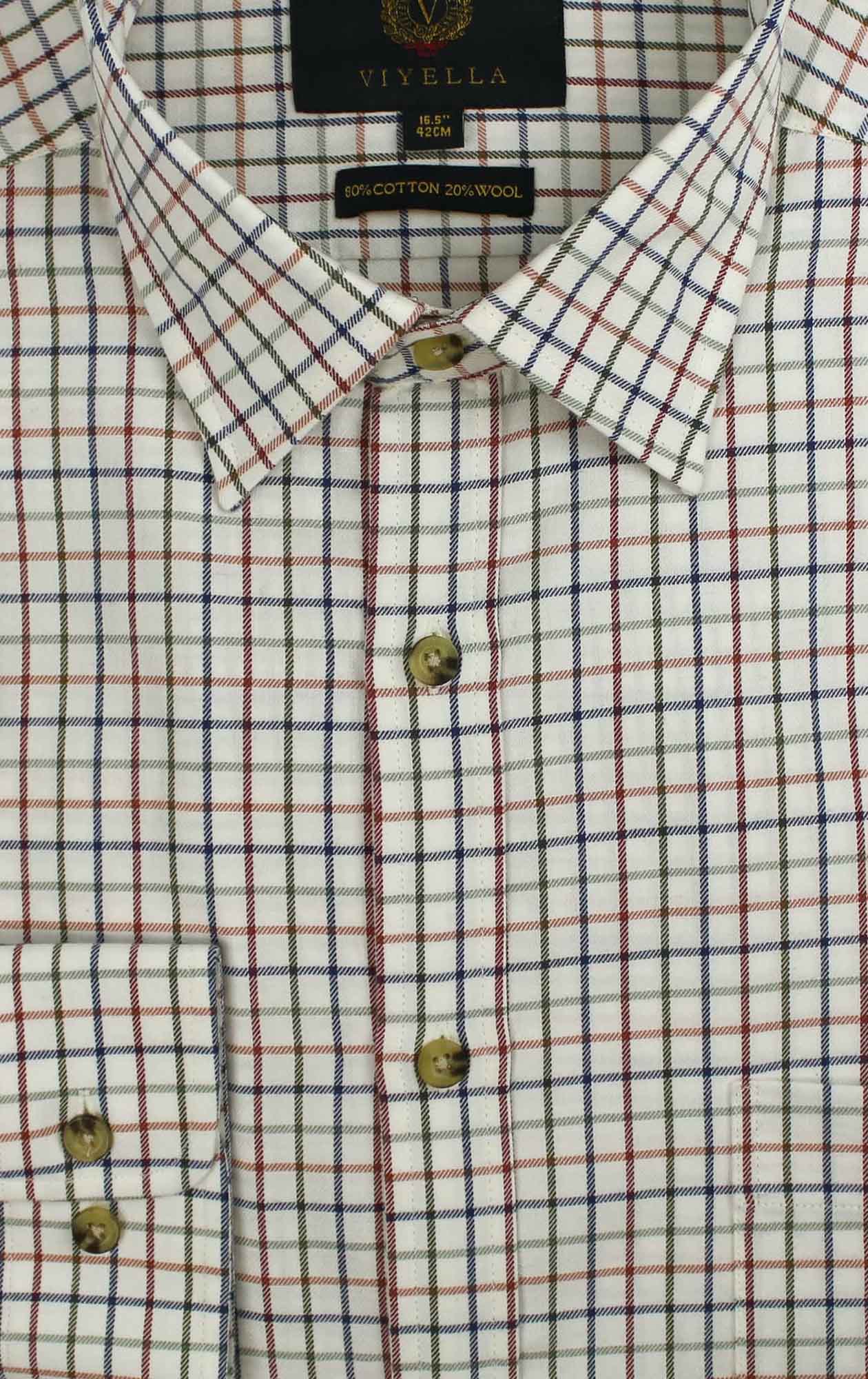 Viyella 80/20 Plum & Blue Tattersall Check Classic Fit Shirt - Viyella