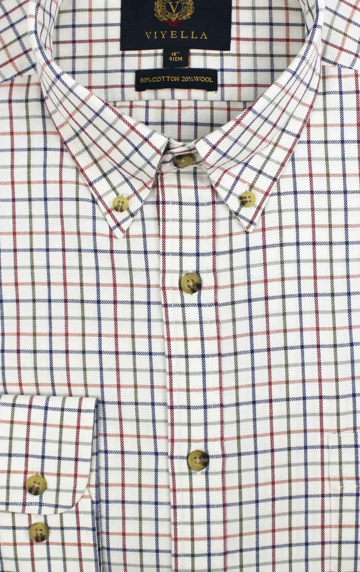 Viyella 80/20 Plum & Blue Tattersall Shirt with Button Down Collar ...